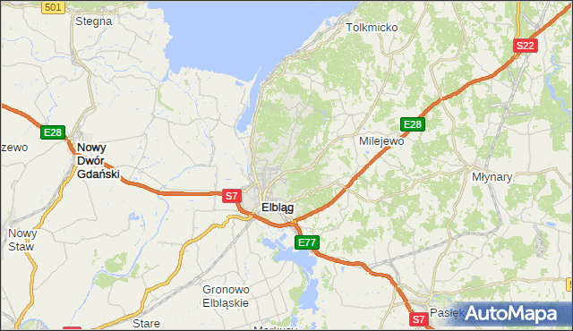 Gmina Elbląg, powiat Elbląg, województwo warmińsko-mazurskie na mapie Targeo
