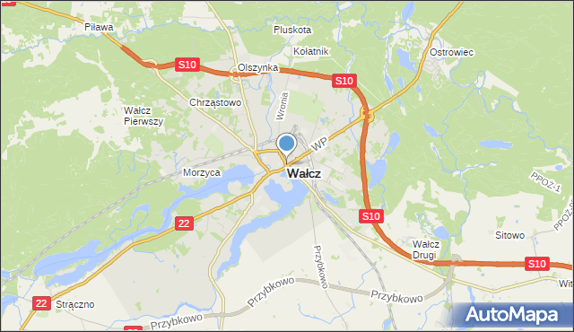 Mapa Wałcz, Wałcz na mapie Targeo