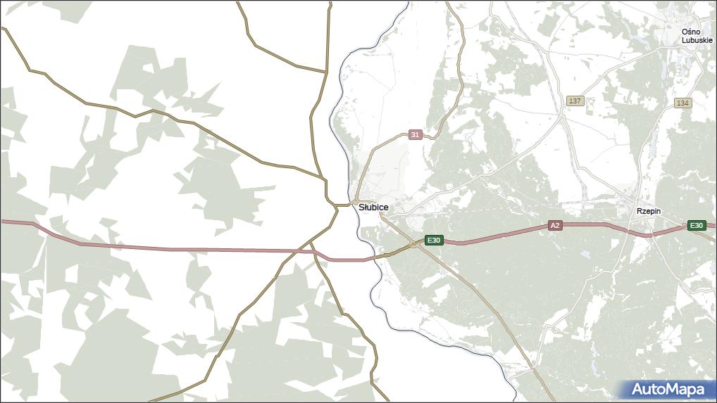mapa Słubice, Słubice na mapie Targeo