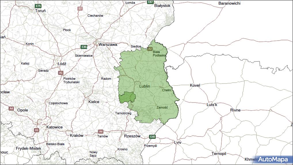 Powiat kraśnicki, województwo lubelskie na mapie Targeo